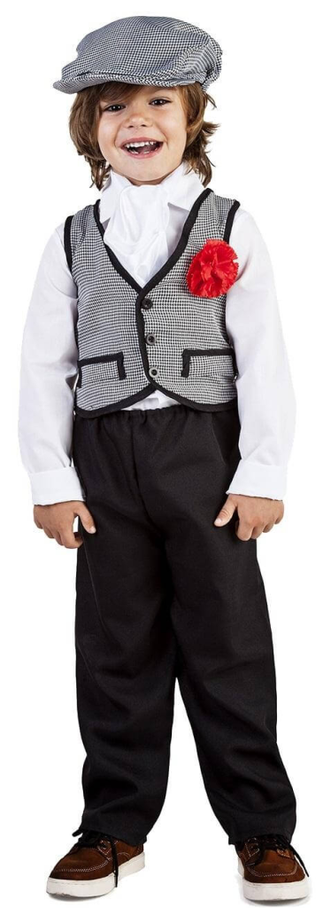 DISFRAZ CHULAPO MADRILEÑO CON CLAVEL INFANTIL – Disfraces Lucero